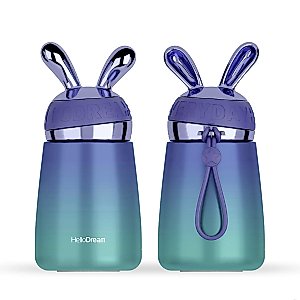 AINAAN Double Stainless Steel Vacuum Girl Thermos Coffee Cup Durable Leakproof BPA Free Travel Office School （Blue