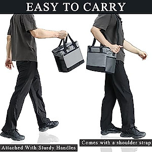 Projector Bag, Projector Case with Cable Storage Bag Large Capacity with Adjustable Strap & Handles Front Pocket & Double Side Pocket Projector Travel Carrying Bag Compatible with Most Projectors