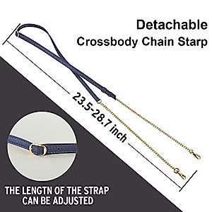 iPhone 12 Wallet Case, 6.1 inch, iPhone 12 Pro Wallet Case, JLFCH Crossbody Case with Credit Card Holder Lanyard Purse Women/Girly Protective for Apple iPhone 12 Pro (2020), 6.1 inch - Dark Blue