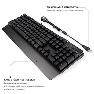 SADES K1 Metal Gaming Keyboard Wired USB 3 Colors Backlight PC Computer Keyboard with 19 Non-Conflict Keys