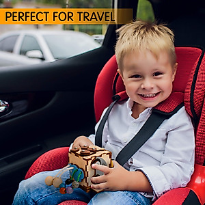 Wooden Activity Cube for Toddlers 1-3 Year 6in1 Car Lacing Beads Puzzles - 3.15 х 3.15 h - Sensory Busy Board – Travel Plane Handmade Fidget Toys – Baby Kids Montessori Activities