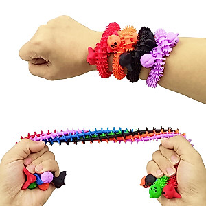 Jofan 24 Pack Halloween Stretchy String Fidget Sensory Toys for Kids Boys Girls Halloween Party Favors Halloween Treat Bags Gifts