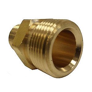 Ultimate Washer High Pressure M22 Adapter Fitting x 3/8-Inch Brass Male Pipe Thread 5800 PSI Rating Compatible for Troybuilt, Excell, Devilbis, Lasco 60-1057 Models