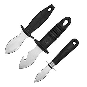 Hemoton 3 Pcs oyster Seafood Knives Clam Shucking Tools Oyster Shucker seafood shucking tool mussels oyster opening tool home tools household Stainless steel kitchen supplies
