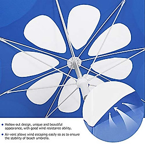 CLISPEED 7ft Beach Umbrella for Sand Aluminum Pole UV 50+ Protection Outdoor Windproof Beach Umbrella with Sand Anchor Portable Carry Bag for Beach Patio Lawn Garden Backyard (Dark Blue)