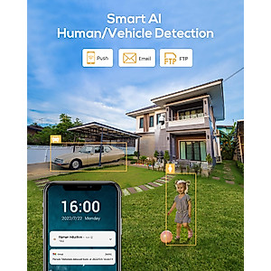 5MP Auto Tracking PTZ Camera - 18x Optical Zoom 4.7-84.6mm Lens, 2-Way Talk & Siren, Human/Vehicle Detection, 165ft IR Night Vision, Auto Cruise, Compatible for Hikvision PTZ Camera Outdoor