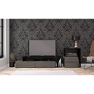 Nexera Tv Stand, 72", Bark Gray/Black