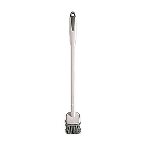 Floor Standing Brush Toilet Brush Plastic Long Handle Toilet Cleaner Brush Compact Bathroom Toilet Bowl Brush and Stand