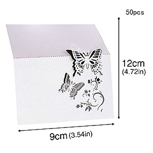50PCS Hollow Butterfly Table Place Cards, Name Place Cards for Table Setting, Seating Place Cards Banquet Seat Cards Name Cards Wedding Place Cards for Table, Dinner Parties, 3.5 x 2.4 Inch