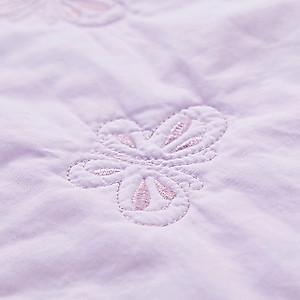 Brandream Purple Baby Girls Crib Bedding Set with Embroidered Butterfly Quilt, Crib Sheet, Crib Bed Skirt | 6-Piece Cotton Nursery Bedding Set