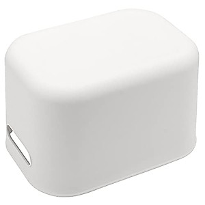 SINJEUN 6 Pack 11 Inch Long White Plastic Bathroom Vanity Organizer Storage Bin, Household White Plastic Organizer Bin with Handle, Large Storage Container for Towel, Shower Gel, Shampoo