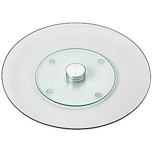 12 Inch Round Lazy Susan Turntable, Tempered Glass Rotating Tray, Serving Plate/Dining Table Top/Spices storage holder (Clear)