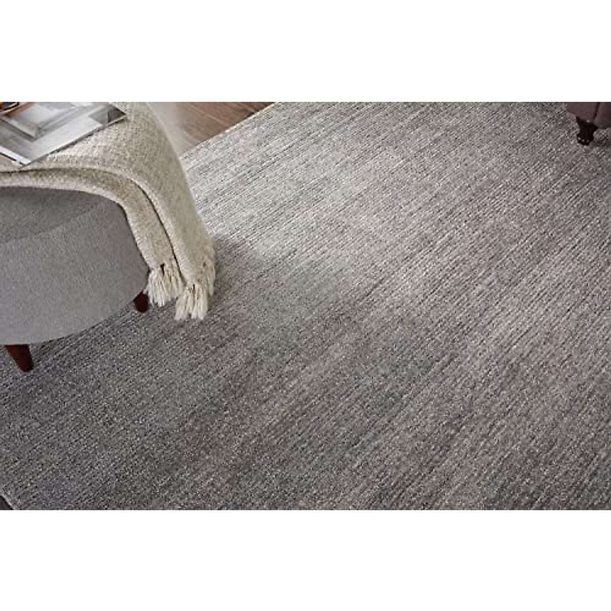 Nourison Weston Solid Silver Birch 8' x 10'6" Area -Rug, Easy -Cleaning, Non Shedding, Bed Room, Living Room, Dining Room, Kitchen (8x11)