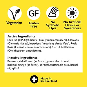 Bach RESCUE PASTILLES, Orange and Elderflower Flavor, Natural Stress Relief Lozenges, Homeopathic Flower Essence, Vegetarian, Gluten & Sugar-Free, 35 Count