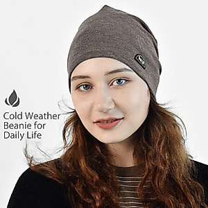 MCTi Slouchy Beanie for Men Women, Winter Warm Stretchy Skull Cap Hat Lightweight for Running Cycling