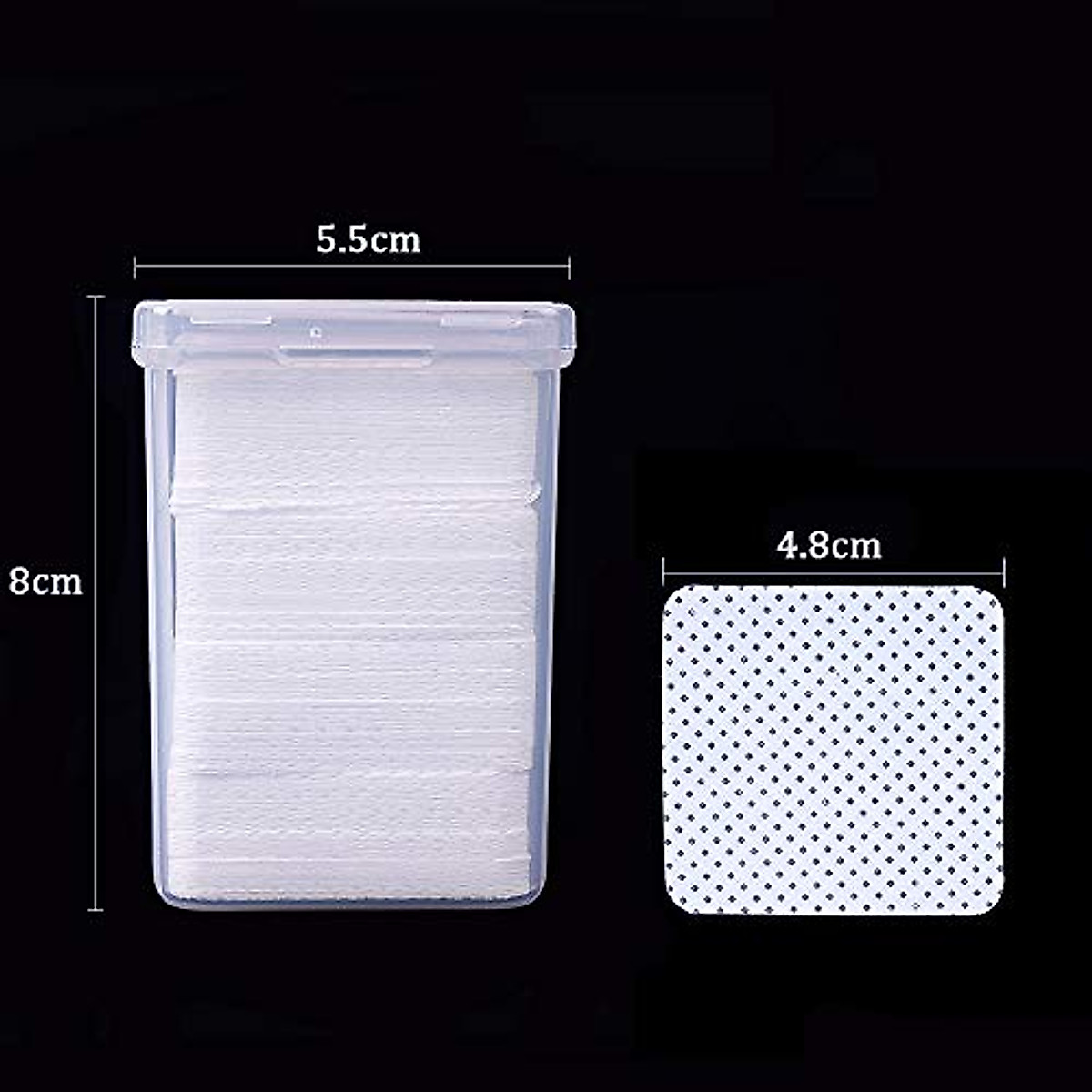 400 PCS Lash Extension Glue Wipes EBANKU Lint Free Glue Cleaning Cotton Pads for Eyelash Extensions Non Woven Nail Polish Remover Wipe Supplies - White