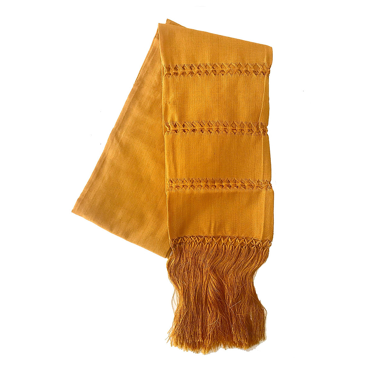 ALKIMIA INC Mexican Handmade Fiesta Rebozo Shawl XLarge (Gold)