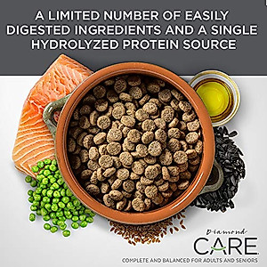 DIAMOND CARE Grain-Free Formulation Adult Dry Dog Food for Sensitive Skin Specially, Itchy Skin or Allergies Made with Hydrolyzed Protein from Salmon 25lb