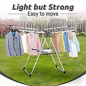 YUBELLES 53.54 * 20.28 * 36.02in Clothes Drying Rack, Gullwing Space-Saving Laundry Rack, Space Saving Laundry Drying Rack, Easy Storage Laundry Indoor and Outdoor Use