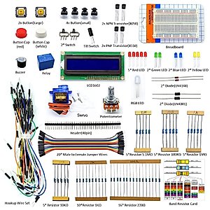 Adeept Project LCD 1602 Starter Kit for Raspberry Pi 4 3 2 Model B+ B Servo Motor Relay Beginner Small DIY Kit Compatible with Raspberry Pi 2b+ with PDF Guidebook User Manual