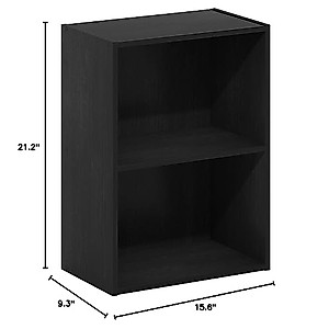 Furinno Luder Bookcase / Book / Storage, Blackwood 2-Tier
