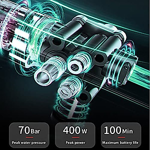 21V Cordless Power Washer with Accessories Portable Electric High Pressure Washer Gun for Cars Gardens Terraces Windows Cleaning Works