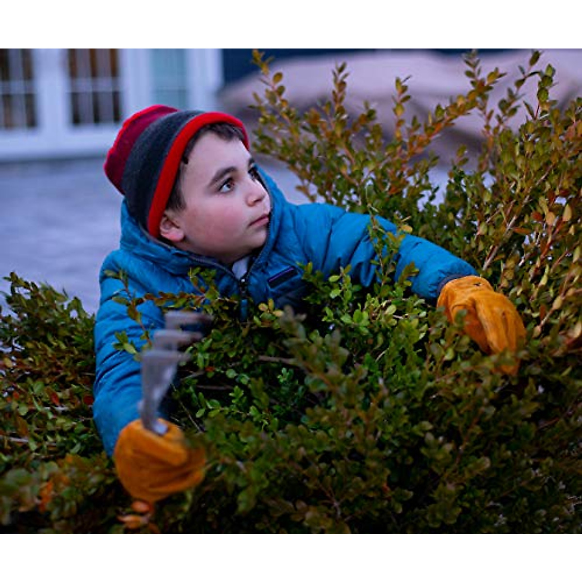 G & F Products 5013M JustForKids Kids Genuine Leather Work Gloves, Kids Garden Gloves, 4-6 Years Old