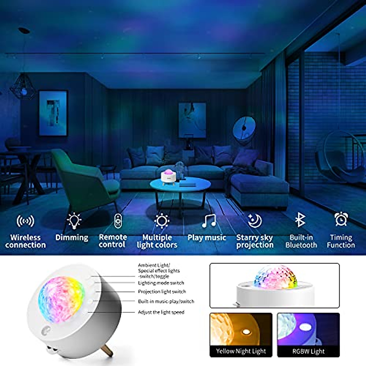 Star Projector Galaxy Light,3 in 1 LED Projector Light with Bluetooth Music Speaker&Timer,USB LED Starry Sky Light with Remote Control for Bedroom Party Home,Sky Starry Projector Light for Kids Adults