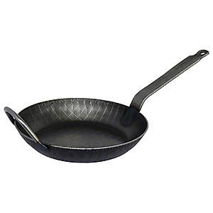 turk Iron Frying Pan (for Roasting) (11.0 inches (28 cm) Deep with Support Grip, Black