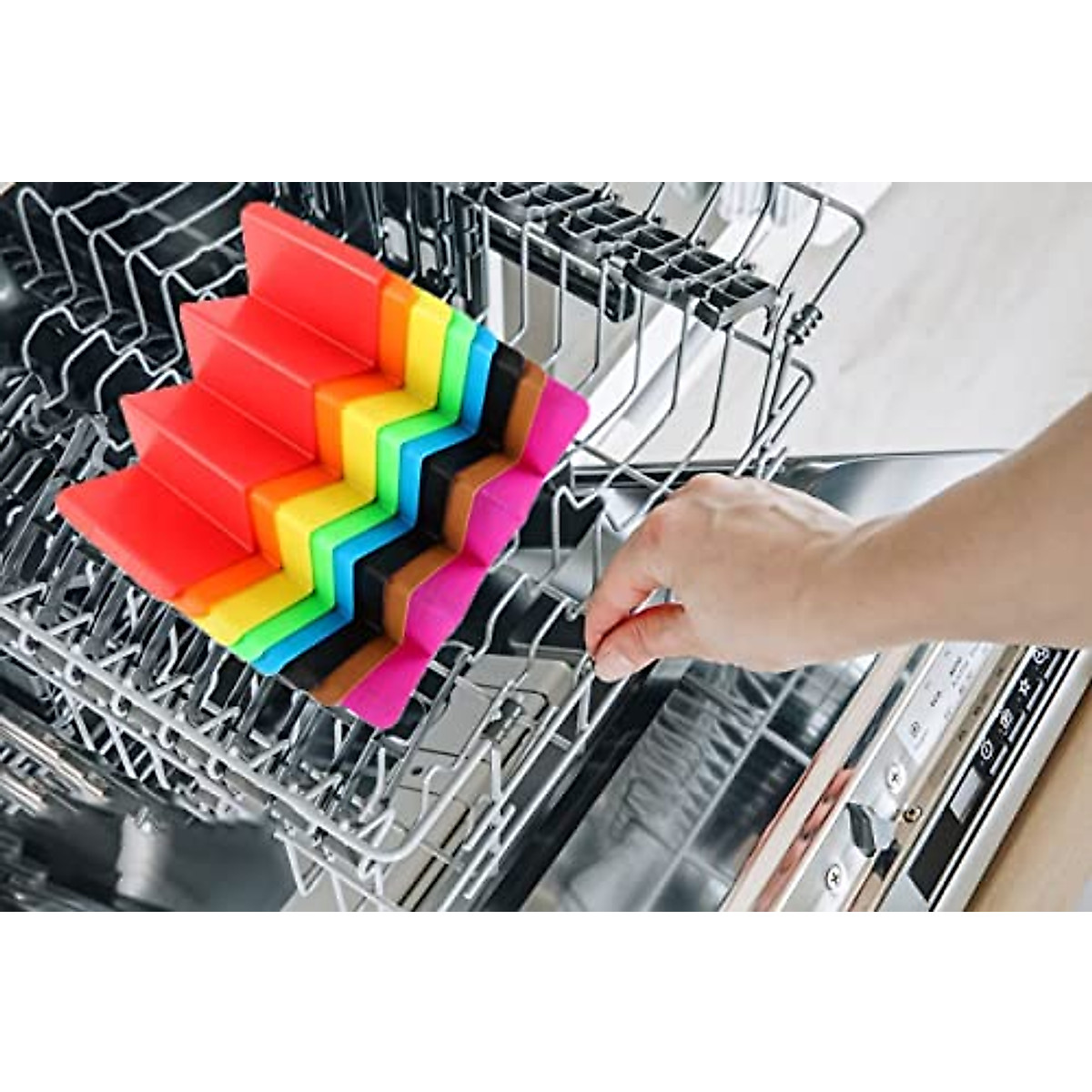 Taco Holder, Colorful Taco Holder Stands Set of 6, 𝟐𝟎𝟐𝟒 𝐔𝐩𝐠𝐫𝐚𝐝𝐞𝐝 𝐃𝐞𝐬𝐢𝐠𝐧 Taco Stands for 3 Tacos, Taco Shell Holder, Street Taco Rack, PP Health Material Very Hard Sturdy (Colorful)