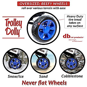 dbest products Trolley Dolly, Blue Foldable Shopping cart for Groceries with Wheels and Removable Bag and Rolling Personal Handtruck, Standard