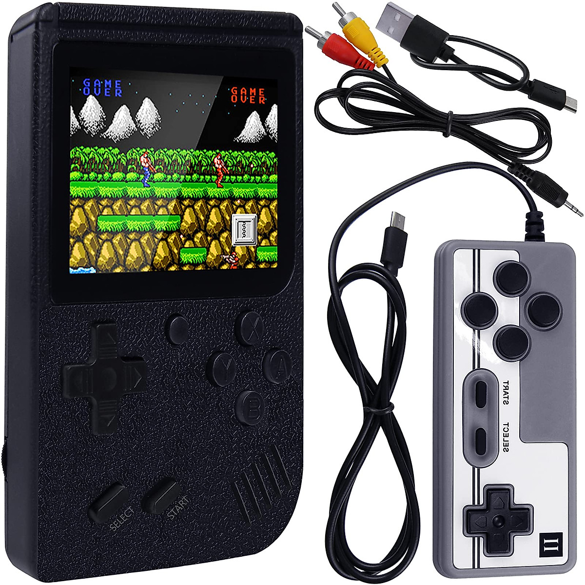Black Mini Portable Handheld 400 Classic FC Games Game Console Game Player Support TV Connection One/Two Players