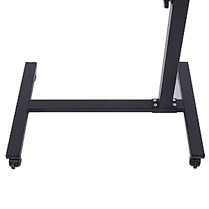 Fetcoi Rolling Laptop Desk, Desktop 360°Rotation Height Adjustable Laptop Table Laptop Cart Laptop Stand for Couch, Bed, Recliner, Chair, Standing