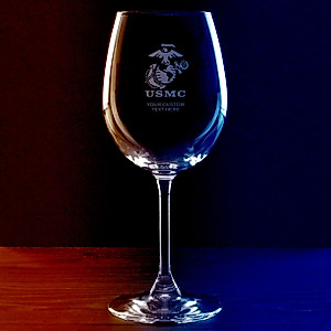 7.62 DESIGN U.S. Marine Corps Eagle Globe & Anchor Personalized 16 oz. Wine Glass