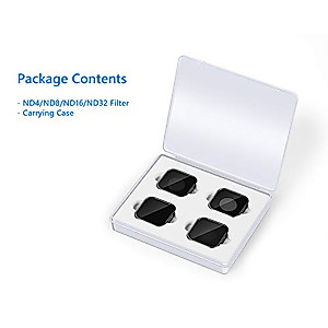 NEEWER 4 Pack Lens Filter ND Filter Kit Compatible with GoPro Hero 11 10 9, ND4/ND8/ND16/ND32 Multi Coated Neutral Density Lens Filters, HD Optical Glass/Aviation Aluminum Black Frame