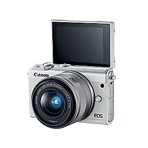 Canon EOS M100 Mirrorless Camera w/ 15-45mm Lens - Wi-Fi, Bluetooth, and NFC Enabled (White)