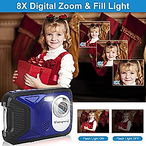 Waterproof Digital Camera HD 1080P 36MP Kids Digital Camera with 32G SD Card Compact Portable Digital Camera,Rechargeable Electronic Mini Vlogging Camera for Kids