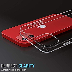 FlexGear [Full Protection Case for iPhone 12 / iPhone 12 Pro with 2X Glass Screen Protectors - Crystal Clear