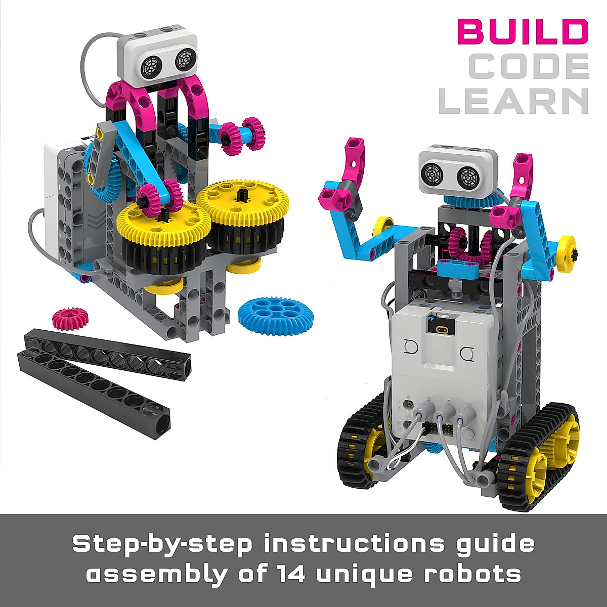 Thames & Kosmos Robotics Workshop with Micro:Bit STEM Experiment Kit, Creative, Educational Coding & Programming Curriculum for Home & School Use, Utilizes MakeCode App to Learn Python, Javascript