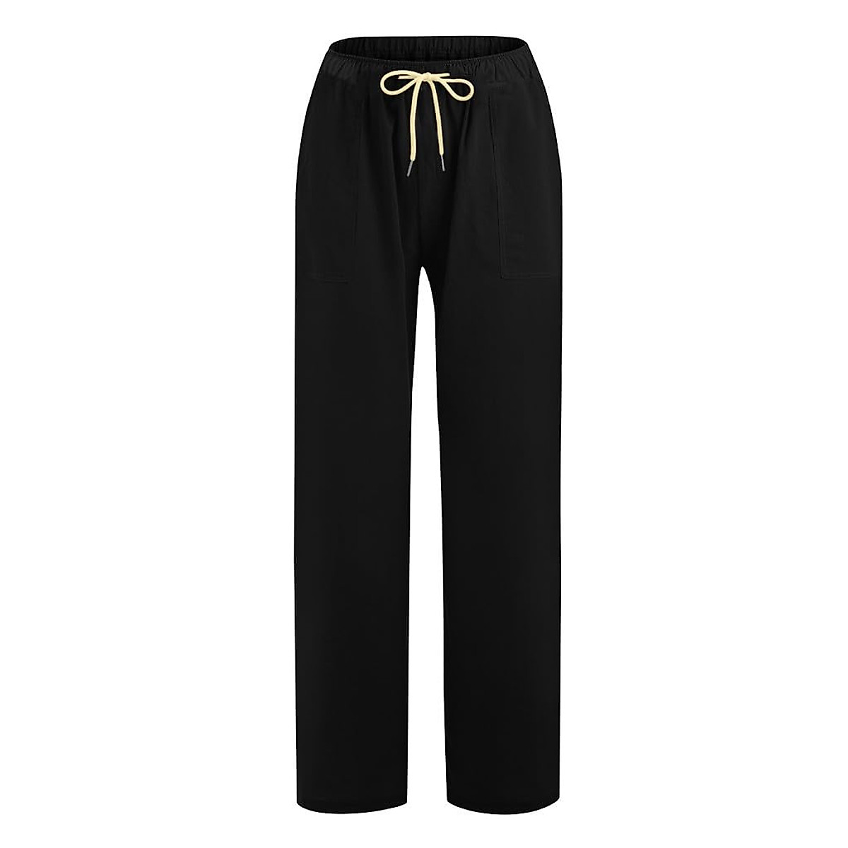 Capri Jean Plus Size Women's Scrub Pants Womens Cotton Pants Summer Boho Pants Women Womens Lightweight Pants for Summer fold Over Yoga Pant Womens Jean Capris for Summer A-Black