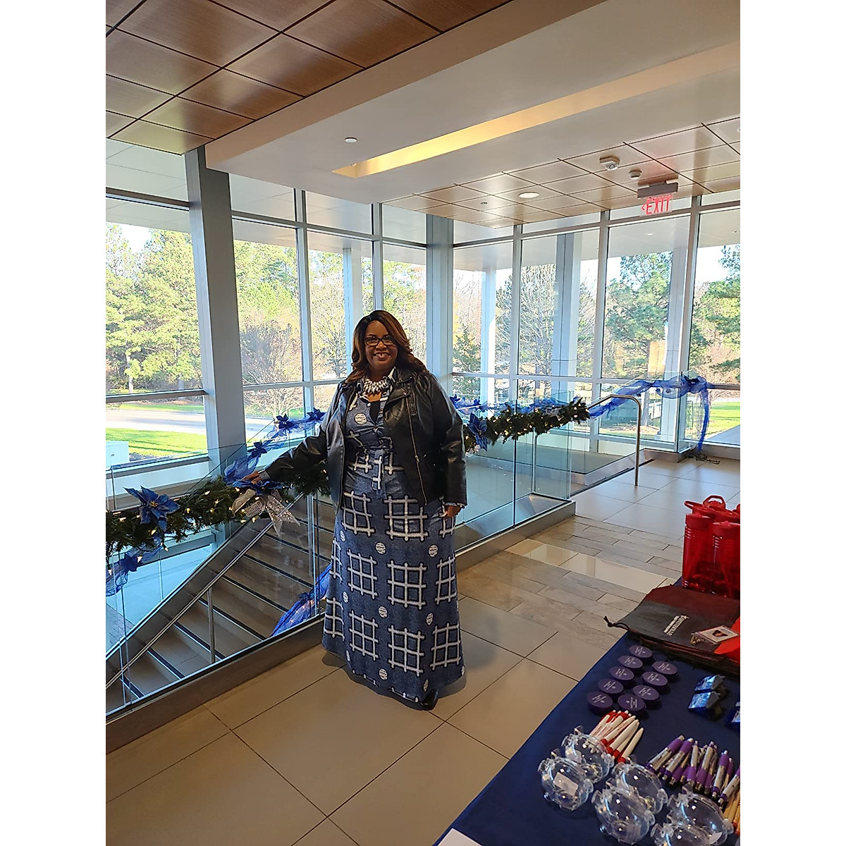 MsavigVice Maxi Dresses for Women Floral Print Casual Long Sleeve Button Down Loose Party Maxi Dress with Belt