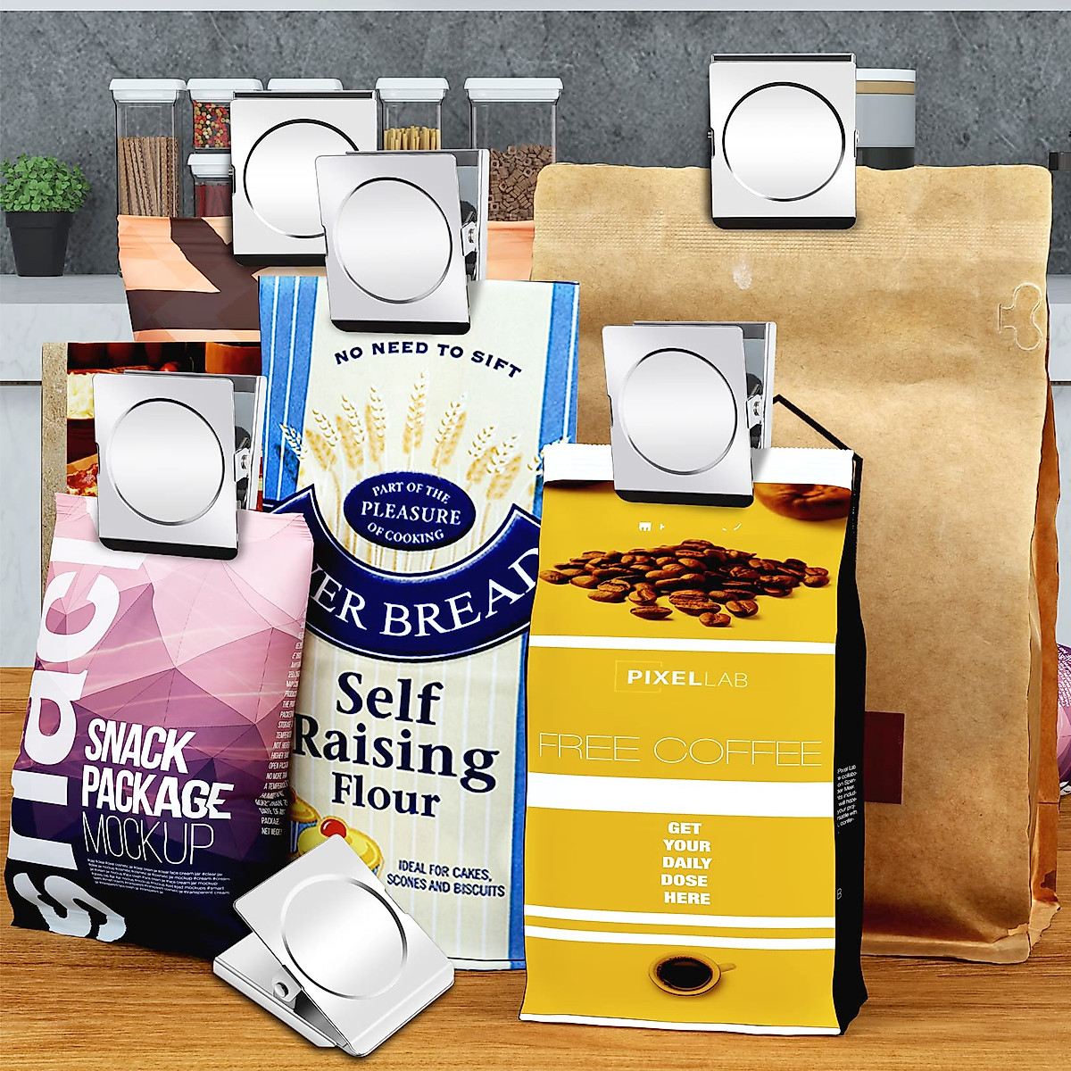 4 Pack Magnetic Clips Heavy Duty, 2.2 Inch Extra Large Clip Magnets, Fridge Magnet Clips, Strong Magnet Clips for Whiteboard, Office Magnets.