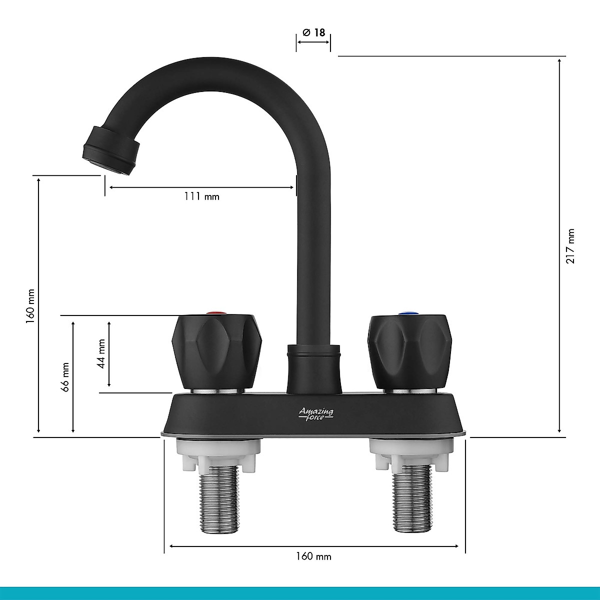 Bathroom Faucets 4 Inch Centerset Bathroom Faucet 2 Handle Faucet for Bathroom Sink with 2 and 3 Hole, Lead-Free Faucets for Bathroom Sink Vanity Rv Sink Faucet, Matte Black