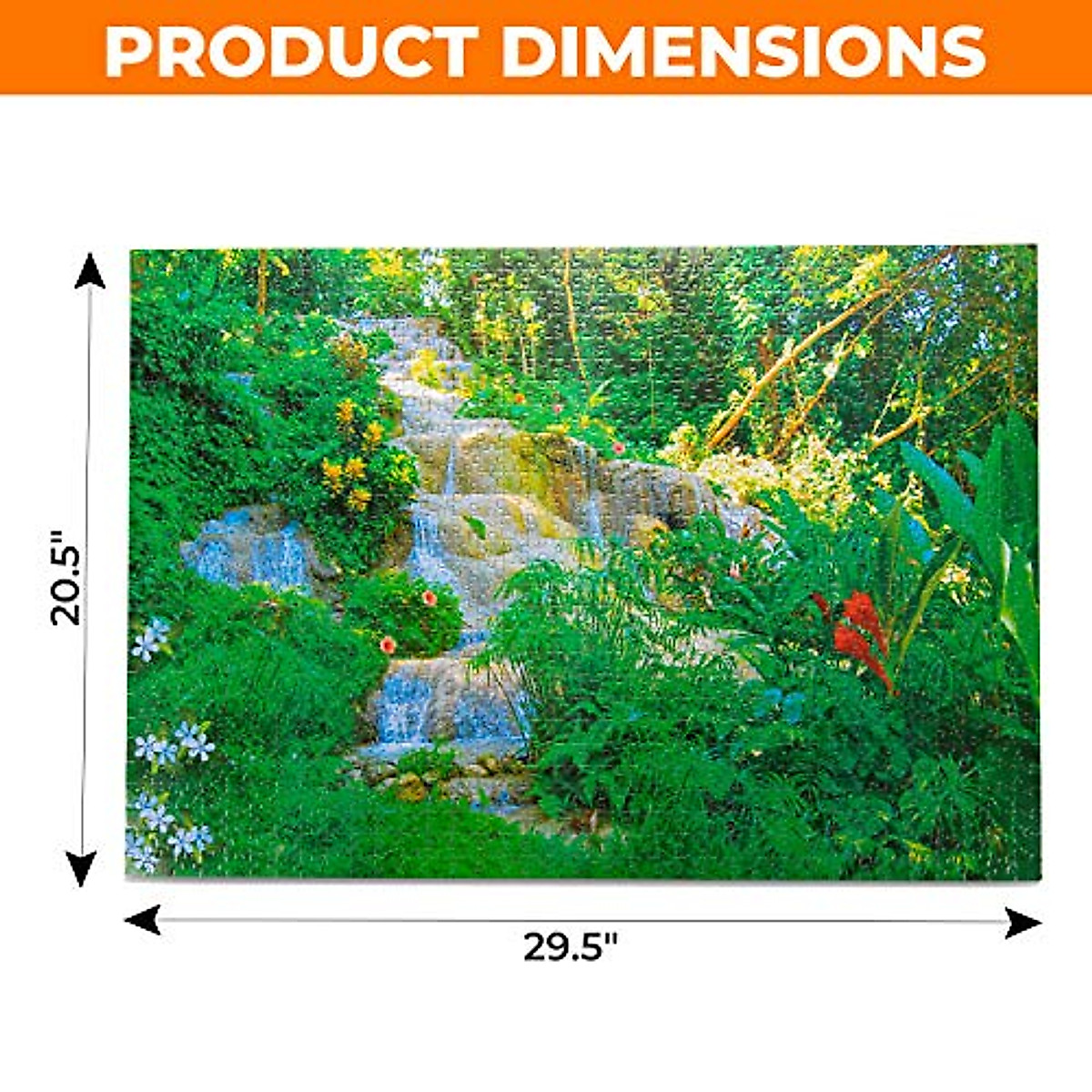 imPUZZibLE Puzzles - Jamaica Waterfall - Difficult 1000 Piece Jigsaw Puzzle for Adults, Teens, Kids - Hard - Best Pieces for Adult and Kids - Hobbies - Bucketlist Locations