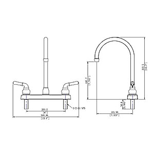 Pacific Bay Lynden Modern High Arc Kitchen Sink Faucet - Metallic Plating Over ABS Plastic - (Polished Chrome)