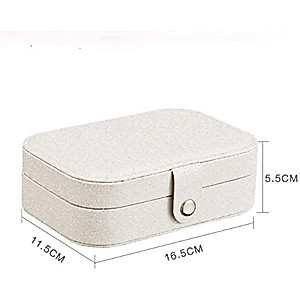 ZZYINH AN207 Portable Jewelry Box Multi-Function PU Leather Jewelry Storage Box Case Holder Earring Necklace Plate Jewelry Organizer Small Jewelry (Color : White)