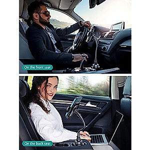 𝗨𝗽𝗴𝗿𝗮𝗱𝗲𝗱 15'' Cup Holder Phone Mount [𝗦𝘁𝗮𝗯𝗹𝗲 & 𝗦𝗲𝗰𝘂𝗿𝗲] Cup Phone Holder for Car, Adjustable Long Neck Phone Cup Holder for Car, SUV, Truck, Fit for iPhone 14 13 Pro Max, All Phones