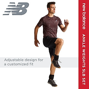 New Balance Ankle Weights For Women & Men - Adjustable Strength Training Weight Sets for Walking, Running, Pilates, Yoga, Aerobics, Cardio Exercises (Available in 3, 5lb & 8 Pound Sets), 5lb Set
