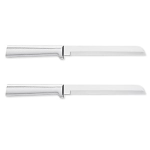 RADA Bread Knife Stainless Steel Serrated Blade with Aluminum, 6 Inches, Pack of 2