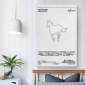 ADNACO White Pony－Deftones Poster Canvas Poster Wall Decorative Art Painting Living Room Bedroom Decoration Gift Unframe-style12x18inch(30x45cm)